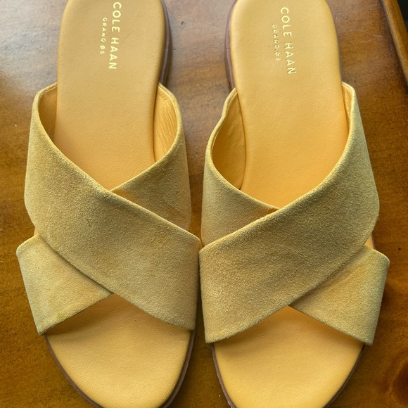 Cole Haan | Shoes | Cole Haan Grand Lemon Yellow Leather Sandals 85b ...